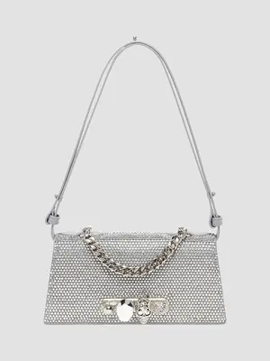 Alexander McQueen Mini Jeweled Leather Shoulder Bag - Lead