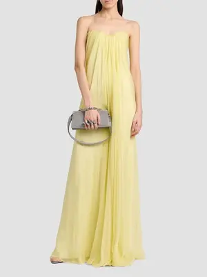 Alexander McQueen Mini Jeweled Leather Shoulder Bag - Lead