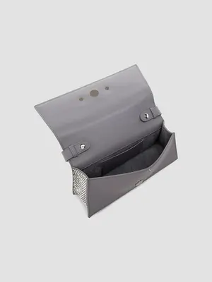 Alexander McQueen Mini Jeweled Leather Shoulder Bag - Lead