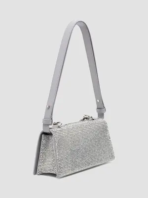 Alexander McQueen Mini Jeweled Leather Shoulder Bag - Lead