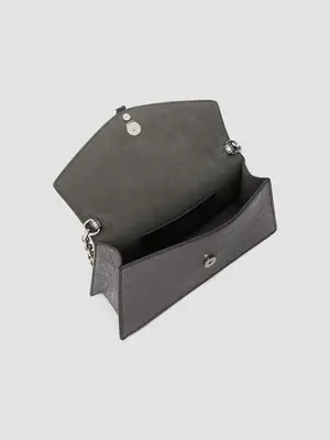 Alexander McQueen Skull Mini Crocodile-embossed Metallic Leather Shoulder Bag