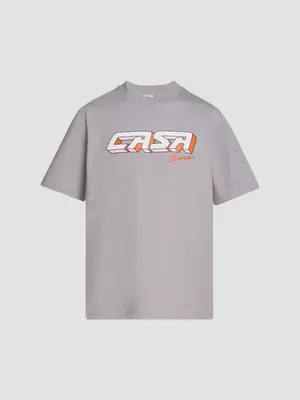 Casablanca Casa Racing 3d Printed Cotton Crewneck T-shirt - Grey