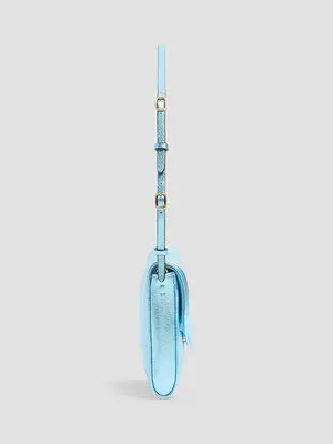 Valentino Garavani Devain Small Shoulder Bag In Laminated Nappa Leather - Azure