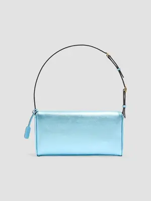 Valentino Garavani Devain Small Shoulder Bag In Laminated Nappa Leather - Azure