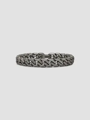 David Yurman Curb Chain Angular Link Bracelet In Titanium, 8.7mm - Silver