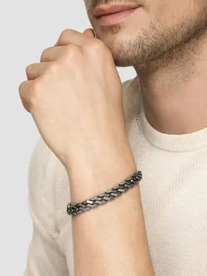 David Yurman Curb Chain Angular Link Bracelet In Titanium, 8.7mm