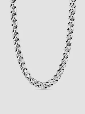 David Yurman Curb Chain Angular Link Necklace In Sterling 11.5mm - Silver