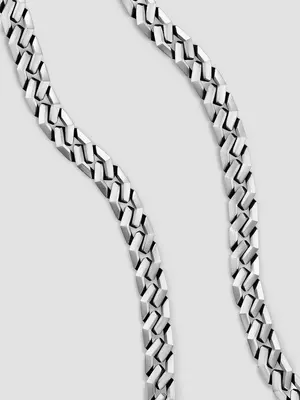 David Yurman Curb Chain Angular Link Necklace In Sterling 11.5mm