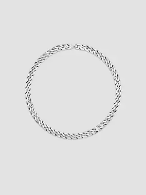 David Yurman Curb Chain Angular Link Necklace In Sterling 11.5mm