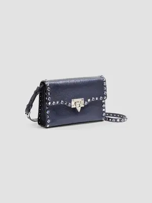 Valentino Garavani Rockstud Small Crossbody Bag In Laminated Calfskin