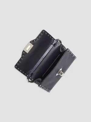 Valentino Garavani Rockstud Small Crossbody Bag In Laminated Calfskin