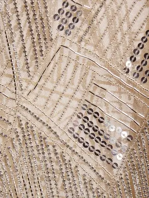 Lapointe Geometric Crystal Fringe Crop Top