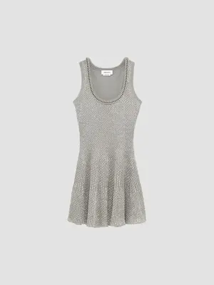 Alexander McQueen Volume Chain-scoopneck Mini Dress - Silver