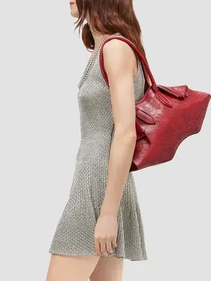 Alexander McQueen Volume Chain-scoopneck Mini Dress - Silver