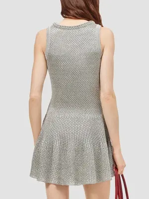 Alexander McQueen Volume Chain-scoopneck Mini Dress - Silver