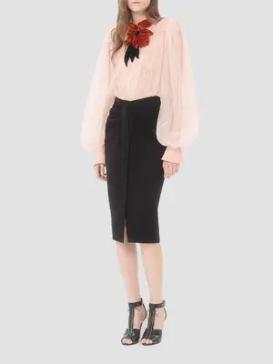 Valentino Garavani Embroidered Organza Top