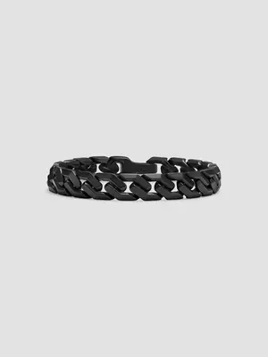 David Yurman Curb Chain Angular Link Bracelet In Titanium, 11.5mm - Black