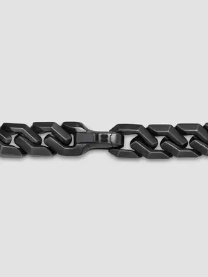 David Yurman Curb Chain Angular Link Bracelet In Titanium, 11.5mm