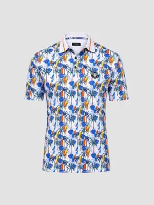 MACEOO Golf Polo Shirt White Multi