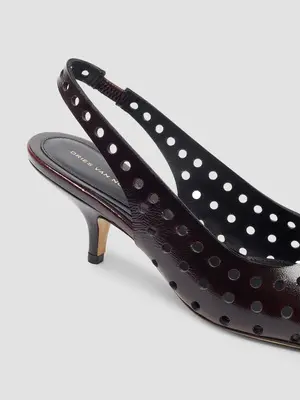 Dries Van Noten 65mm Eyelet Leather Slingback Pumps - Ruby