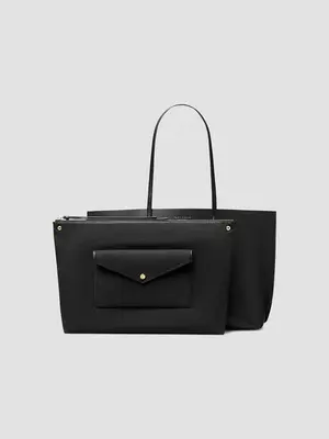 Tory Burch Perry Logo Leather Tote Bag
