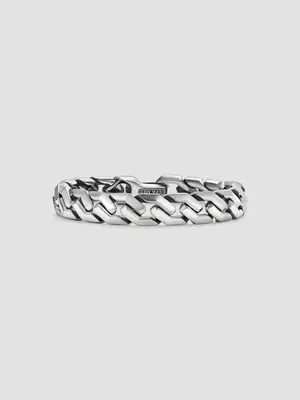 David Yurman Curb Chain Angular Link Bracelet In Sterling 11.5mm - Silver