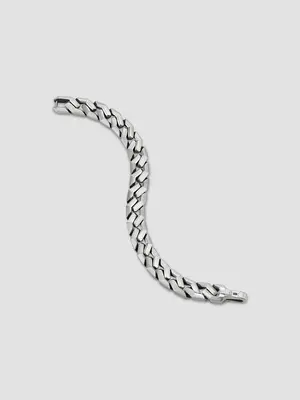 David Yurman Curb Chain Angular Link Bracelet In Sterling 11.5mm