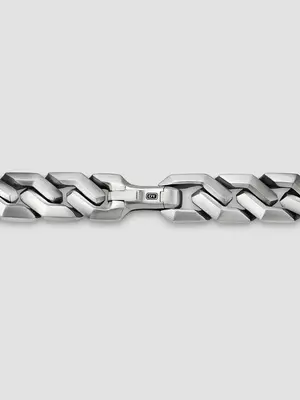 David Yurman Curb Chain Angular Link Bracelet In Sterling 11.5mm