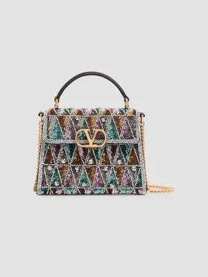 Valentino Garavani Vsling Mini Embroidered Top Handle Bag - Multicolor