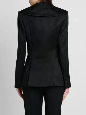 Alexander McQueen Draped Satin Lapel Single-breasted Jacket