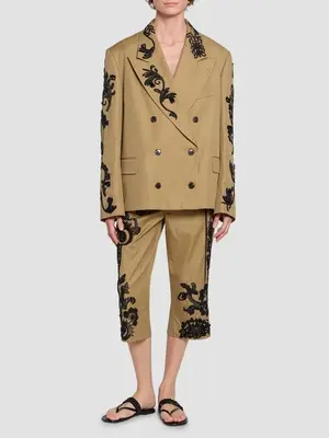 Dries Van Noten Bosea Embroidered Twill Double-breasted Jacket