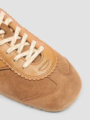 Dries Van Noten Suede & Leather Low-top Sneakers - Tan