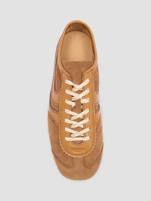 Dries Van Noten Suede & Leather Low-top Sneakers - Tan