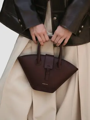 PARIS/64 Lumière Mini Leather Top Handle Bag - Brown