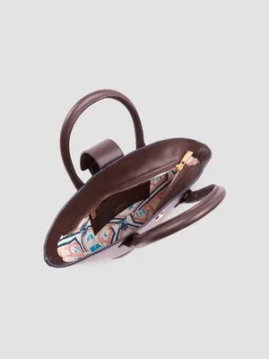 PARIS/64 Lumière Mini Leather Top Handle Bag - Brown