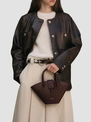 PARIS/64 Lumière Mini Leather Top Handle Bag - Brown