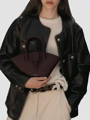 PARIS/64 Lumière Mini Leather Top Handle Bag - Brown