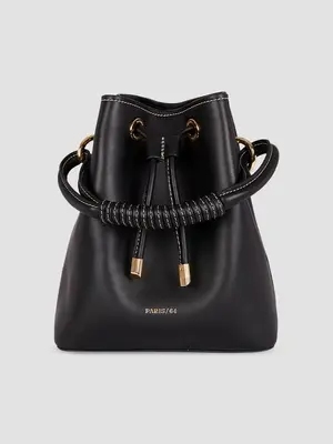 PARIS/64 Studio Leather Bucket Bag - Black