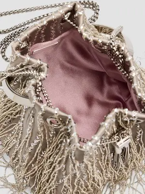 JIMMY CHOO Bon Bon Fringe Beaded Handle Bag
