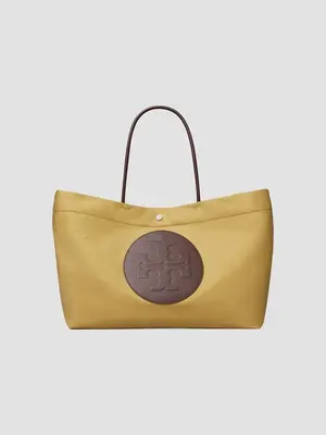 Tory Burch Ella Logo Reversible Tote Bag Wheat