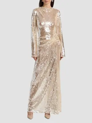 Lapointe Sequined Side Tuck Gown