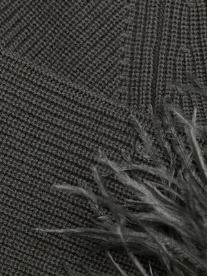 Lapointe Feather-cuff Mock Turtleneck Wool Sweater