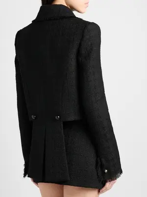 Alexander McQueen Crop Wool-mohair Tweed Jacket