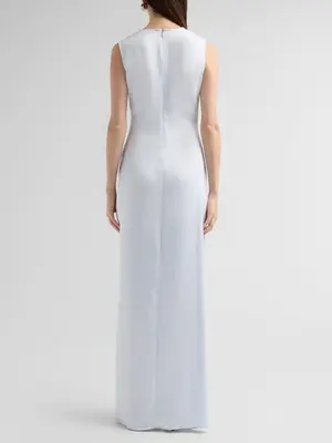 Lapointe Sleeveless Draped Lightweight Satin Gown