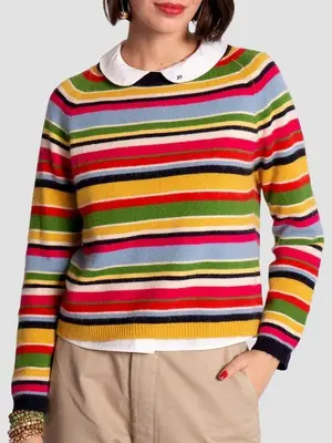 FRANCES VALENTINE James Striped Cotton-cashmere Sweater