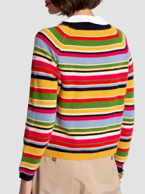 FRANCES VALENTINE James Striped Cotton-cashmere Sweater