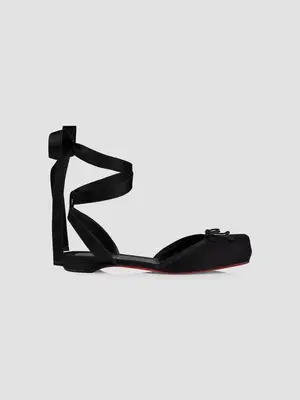 CHRISTIAN LOUBOUTIN Cassia Lace Up Flats - Black