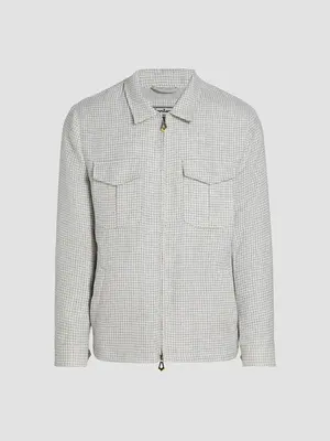 SARTORIO NAPOLI Joly Checked Linen-blend Zip-front Jacket