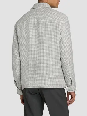 SARTORIO NAPOLI Joly Checked Linen-blend Zip-front Jacket