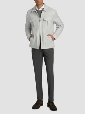 SARTORIO NAPOLI Joly Checked Linen-blend Zip-front Jacket